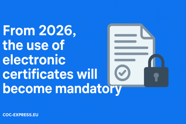 Get your official Certificate with COC-Express.eu.